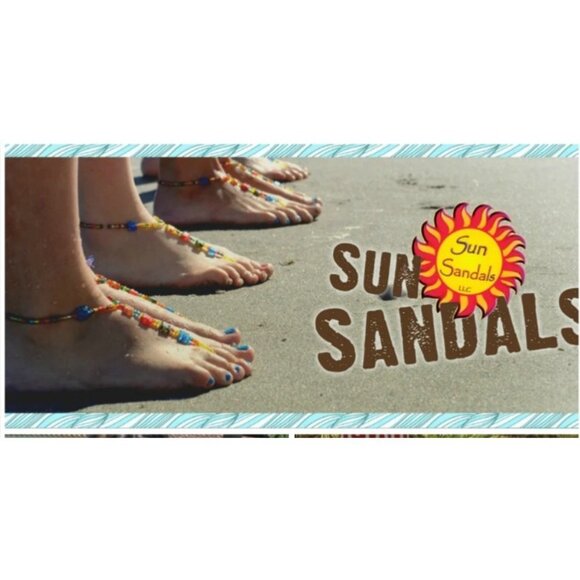 Sun Sandals | Jewelry | Bonita Sun Sandals Glass Blue Stone | Poshmark